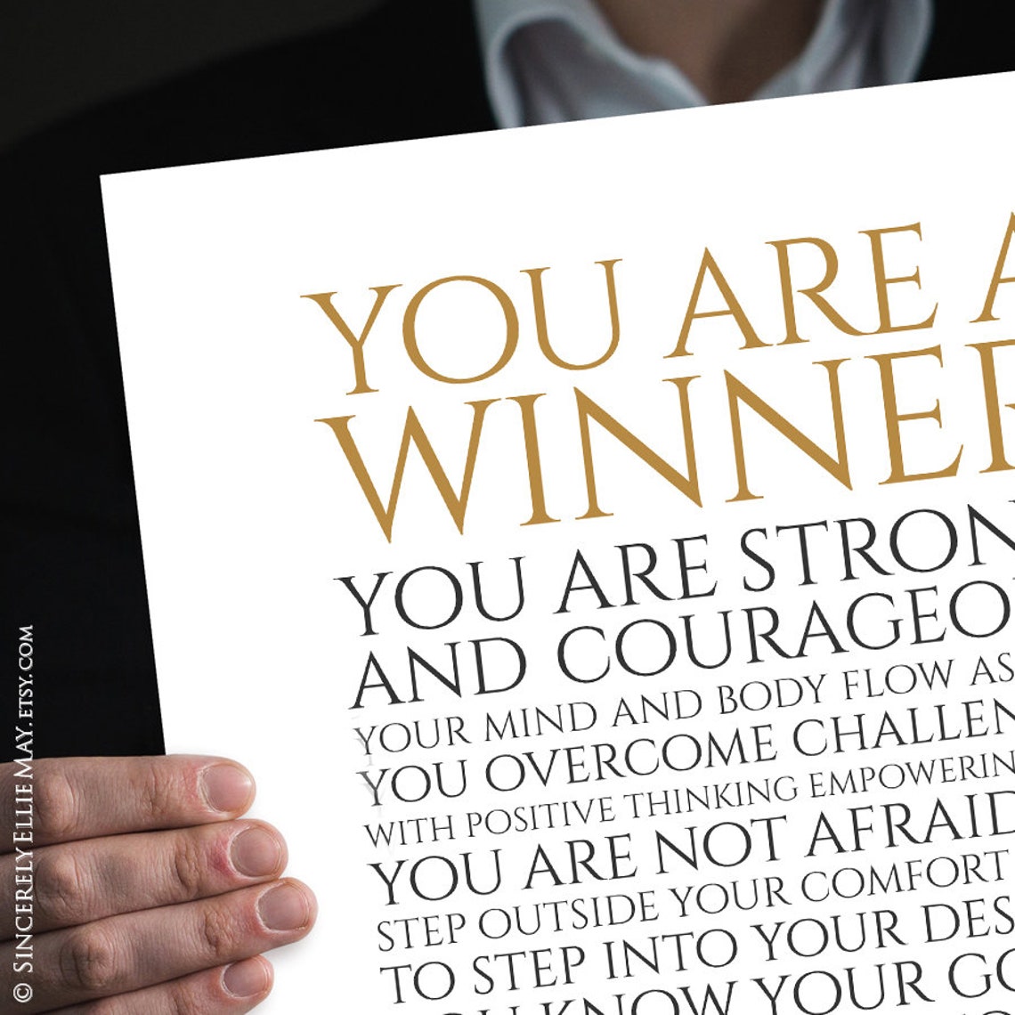 Grow Positive Thoughts With Winner Printable Poster Gift You - Etsy ...