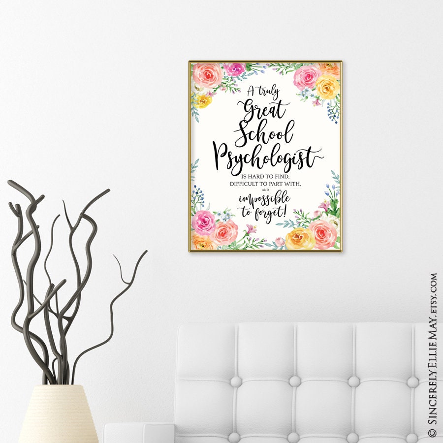 School Psychologist Appreciation Gifts - Psychology Wall Art Printable ...