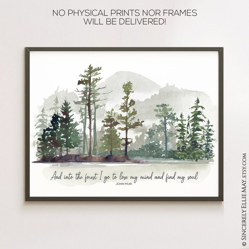 John Muir Forest Quote Wall Art Gift for the Nature Lover - Etsy