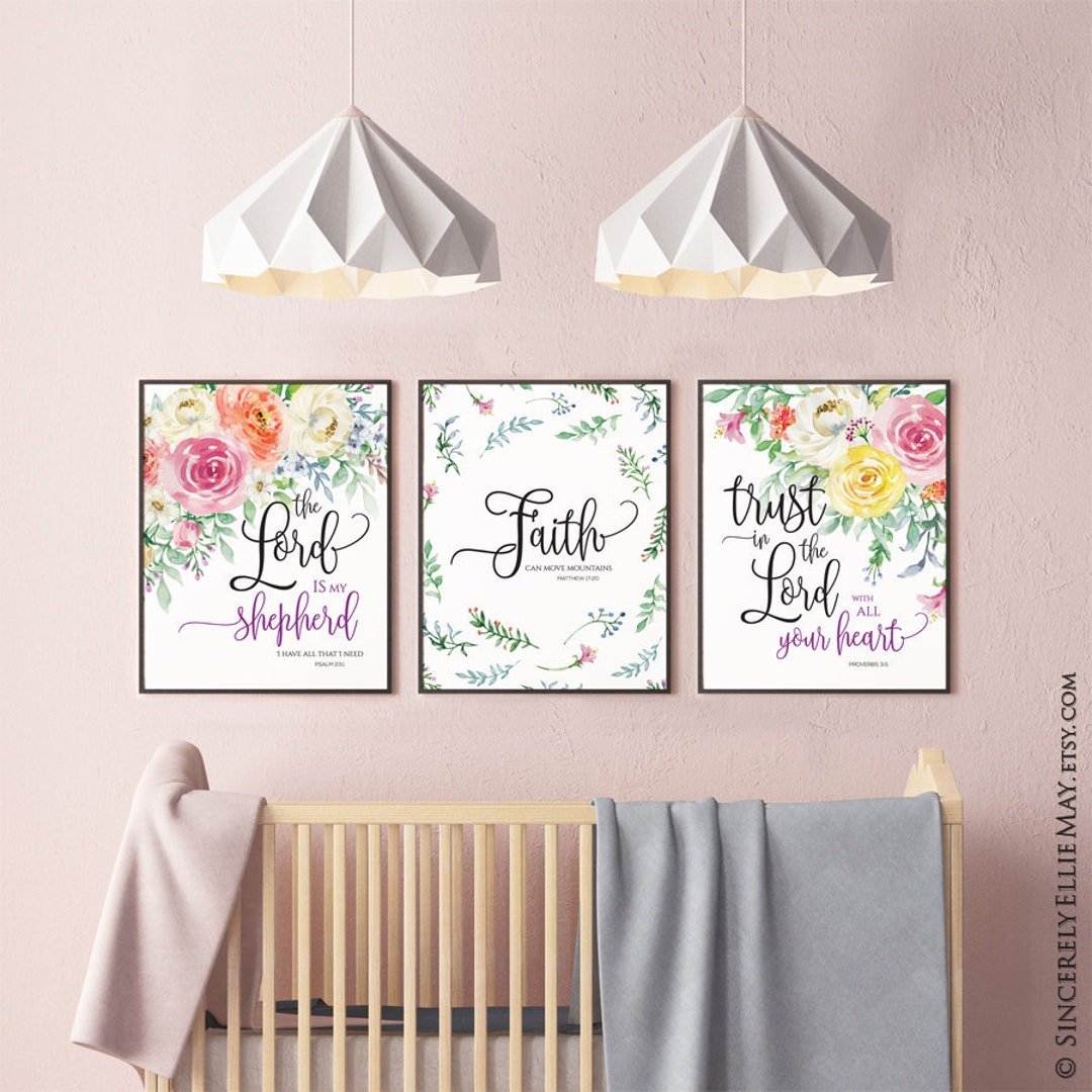 Faith Posters Wall Art Set of 3 Christian Bundle Bible - Etsy