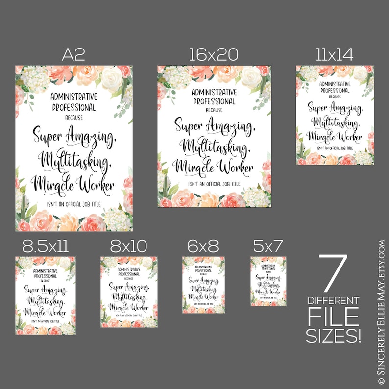 Administrative Professional Appreciation Wall Art Printable Gifts for ...