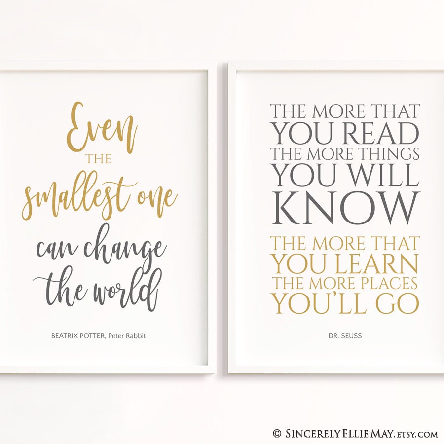 Book Quotes Motivational Wall Art Gifts for Children Printable | Etsy