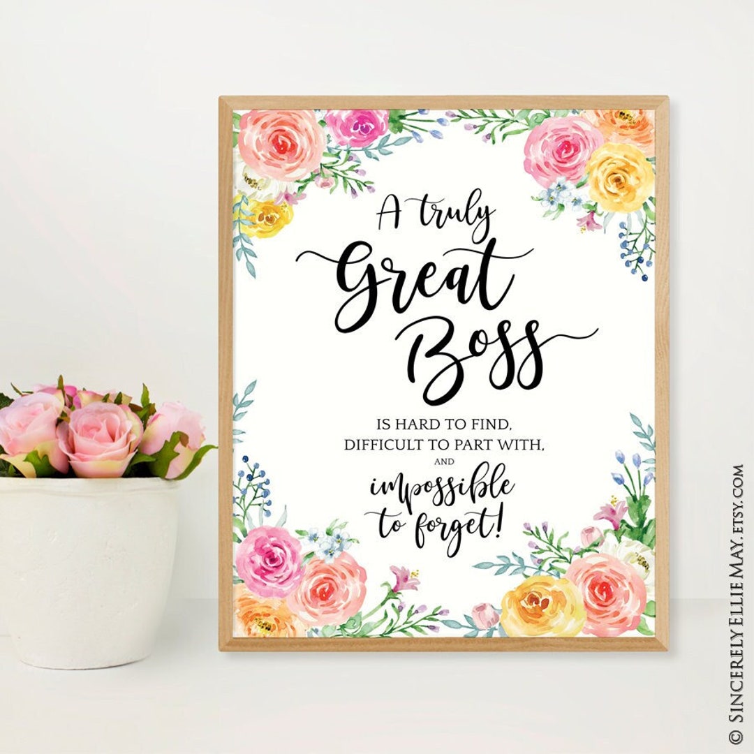 Boss Lady Wall Art Gift - A Truly Great Boss is Hard to Find - YOU ...