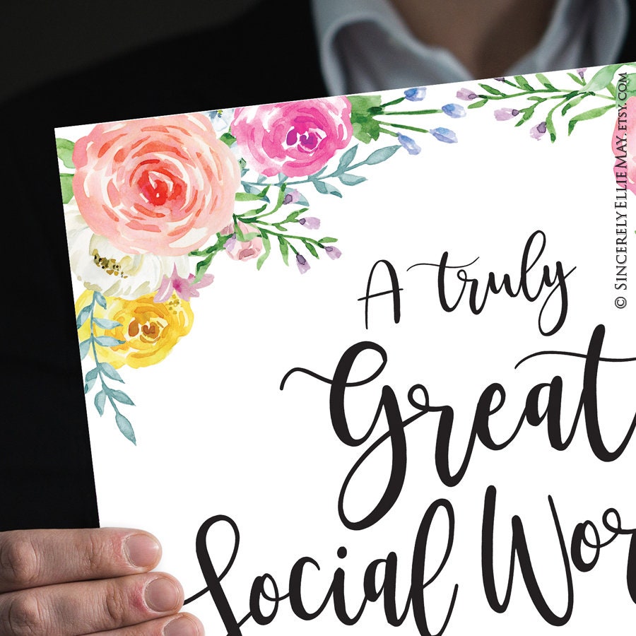 Social Worker Appreciation Quote Gift Wall Art Printable - Etsy Australia
