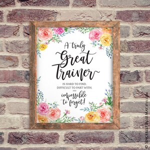 Trainers Gifts Appreciation Wall Art Thank You Best Trainer Printable ...
