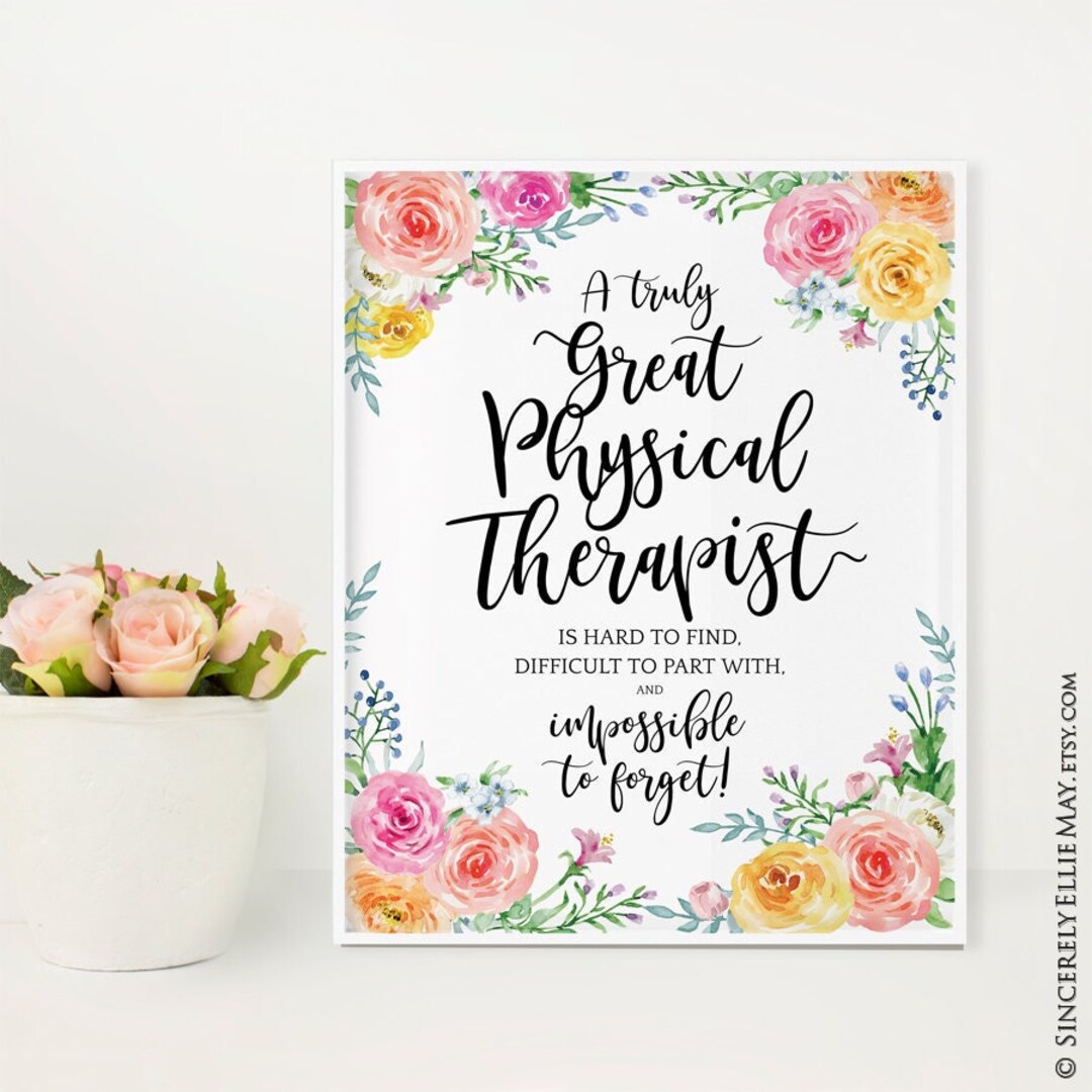 Physical Therapist Appreciation Gifts - Therapy Wall Art Printable ...