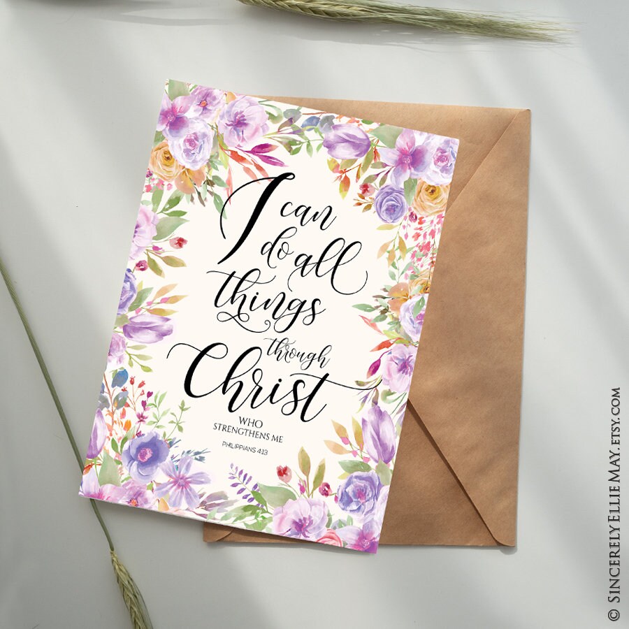 Philippians 4:13 Bible Verse Art Printable I Can Do All | Etsy
