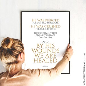 Healing Words Bible Verse Large Wall Art Printable - by His Wounds ...