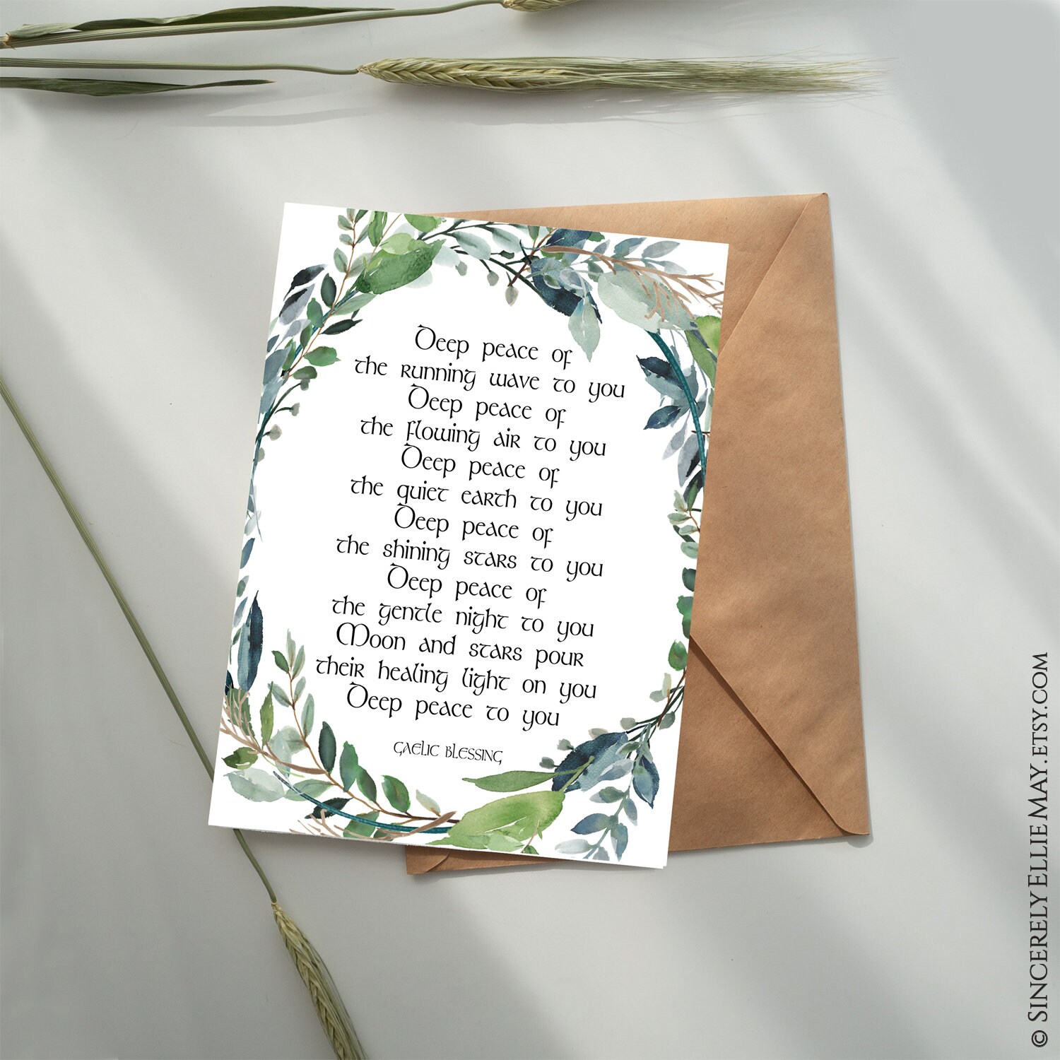 Deep Peace Gaelic Blessing Wall Art Decor, Irish Sayings, Celtic Art ...