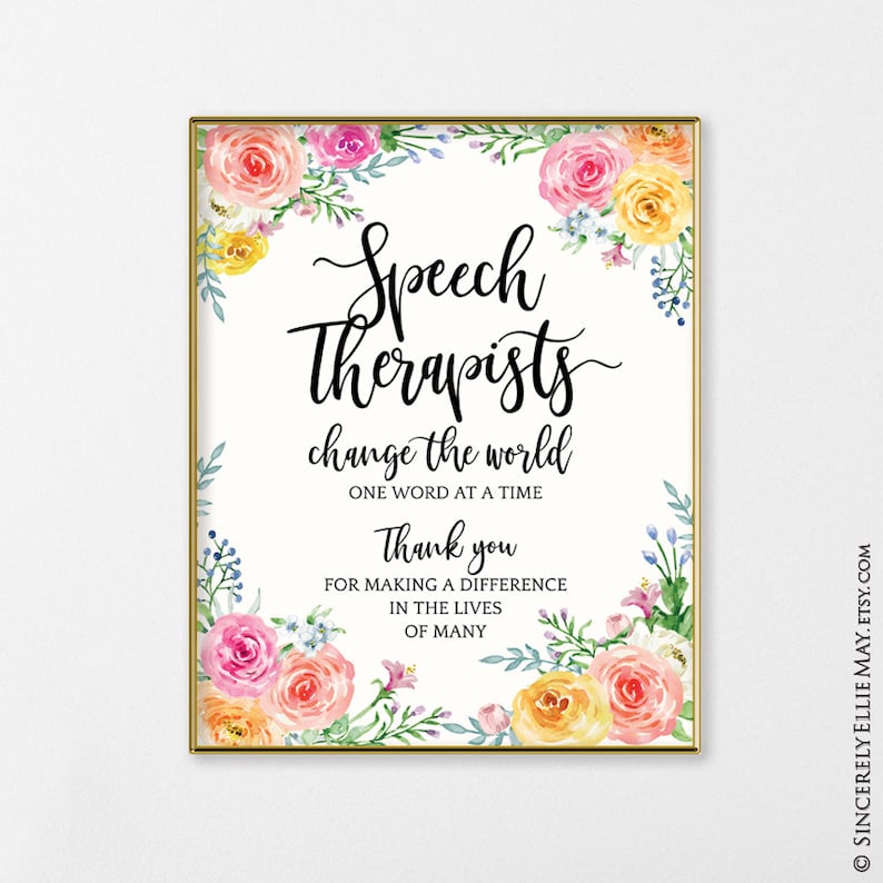 Speech Therapists Appreciation Gifts SLP Clinic Foyer Room - Etsy Australia