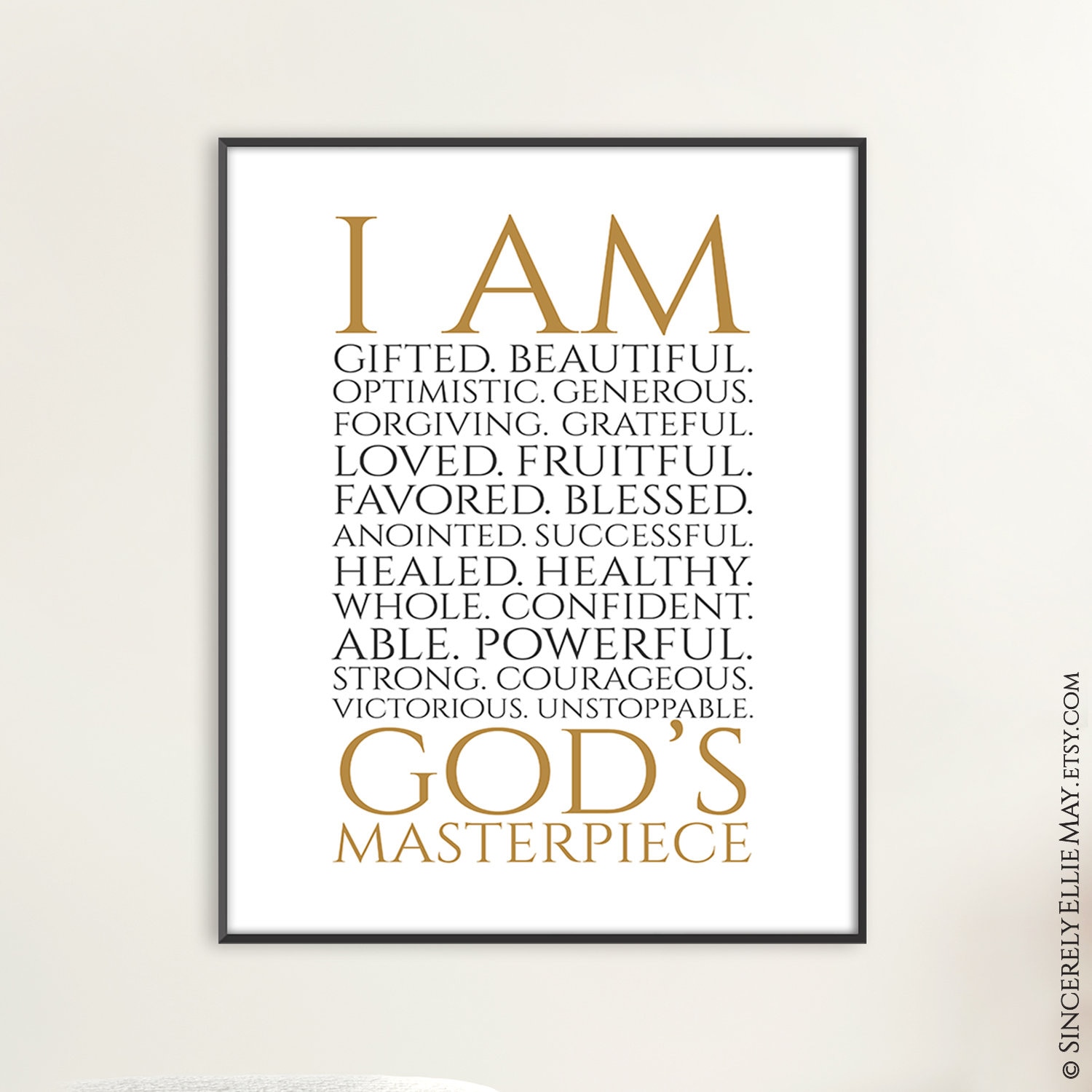 Gods Masterpiece Identity in Jesus Christ Positive Mind - Etsy Australia