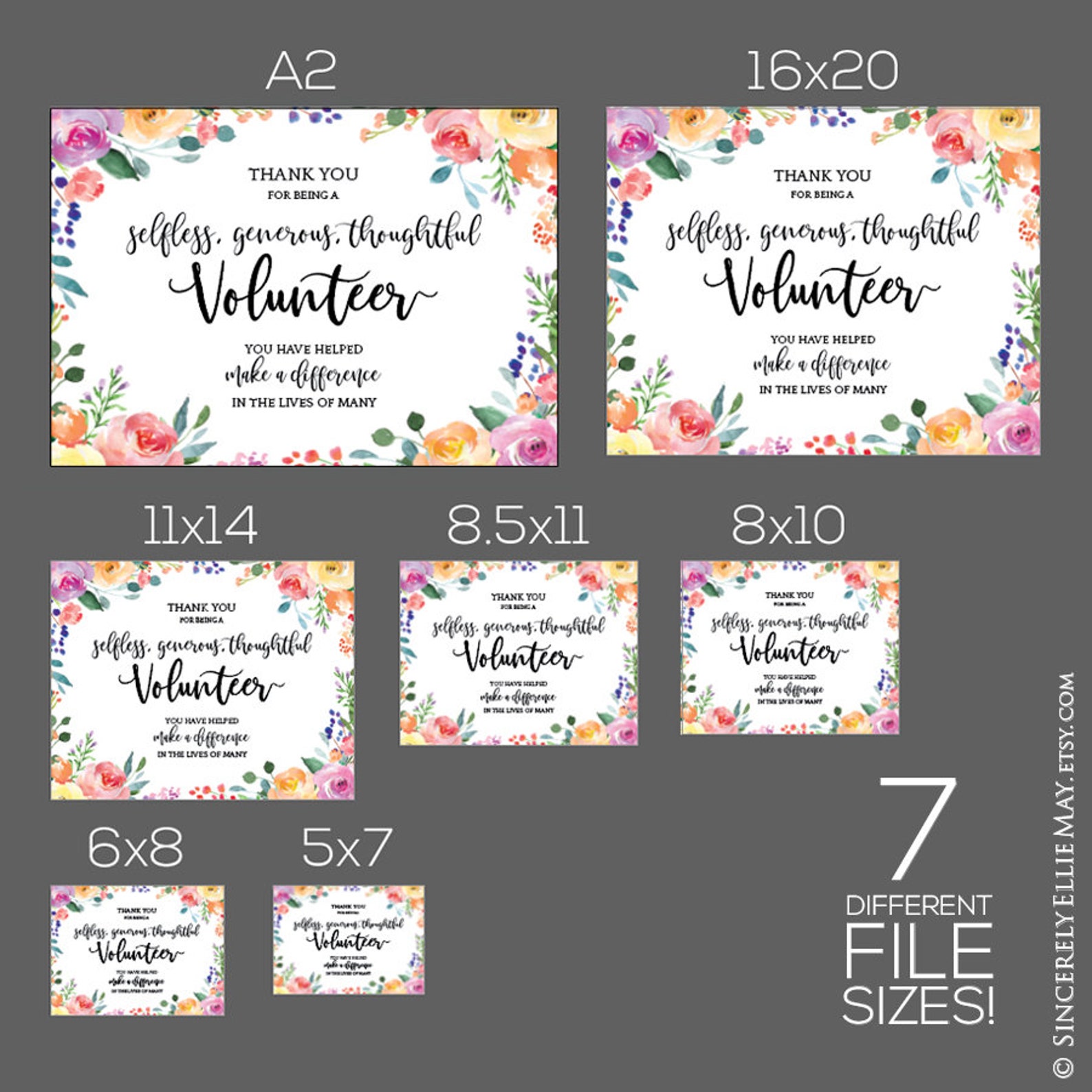 Appreciation Gifts for Volunteer Thank You Volunteer Printable ...