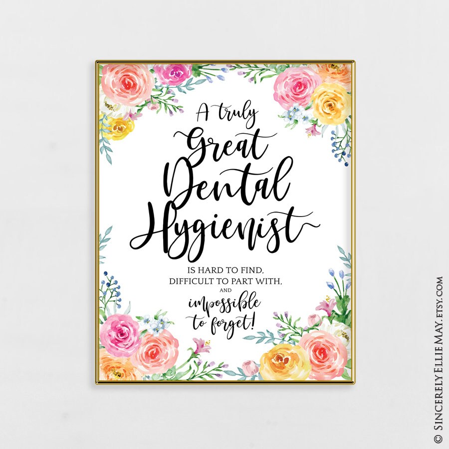 Dental Hygiene Gifts Dental Hygienists Appreciation Wall Art - Etsy ...