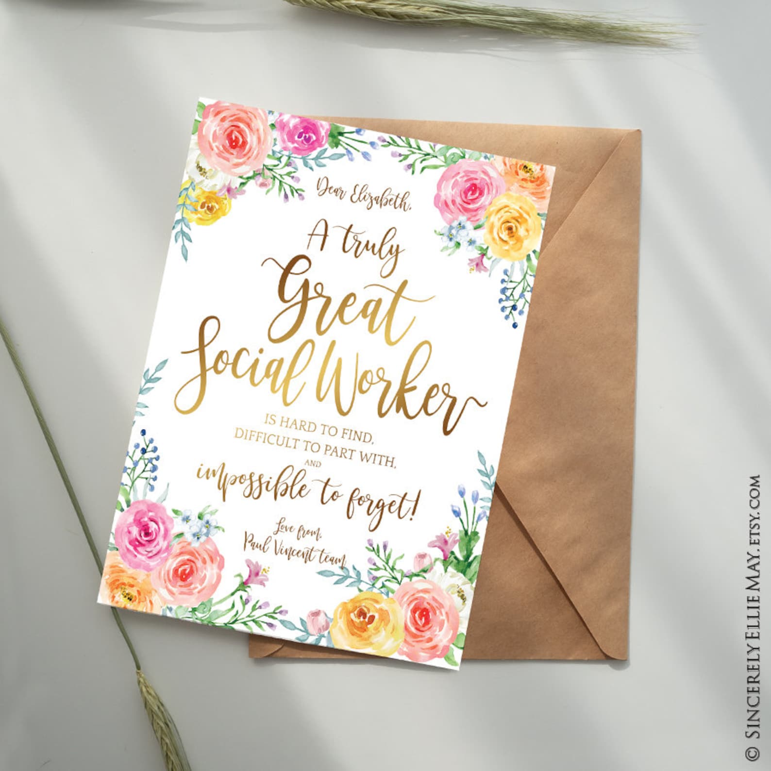 Custom Thank You Social Worker Appreciation Gifts for Women ...