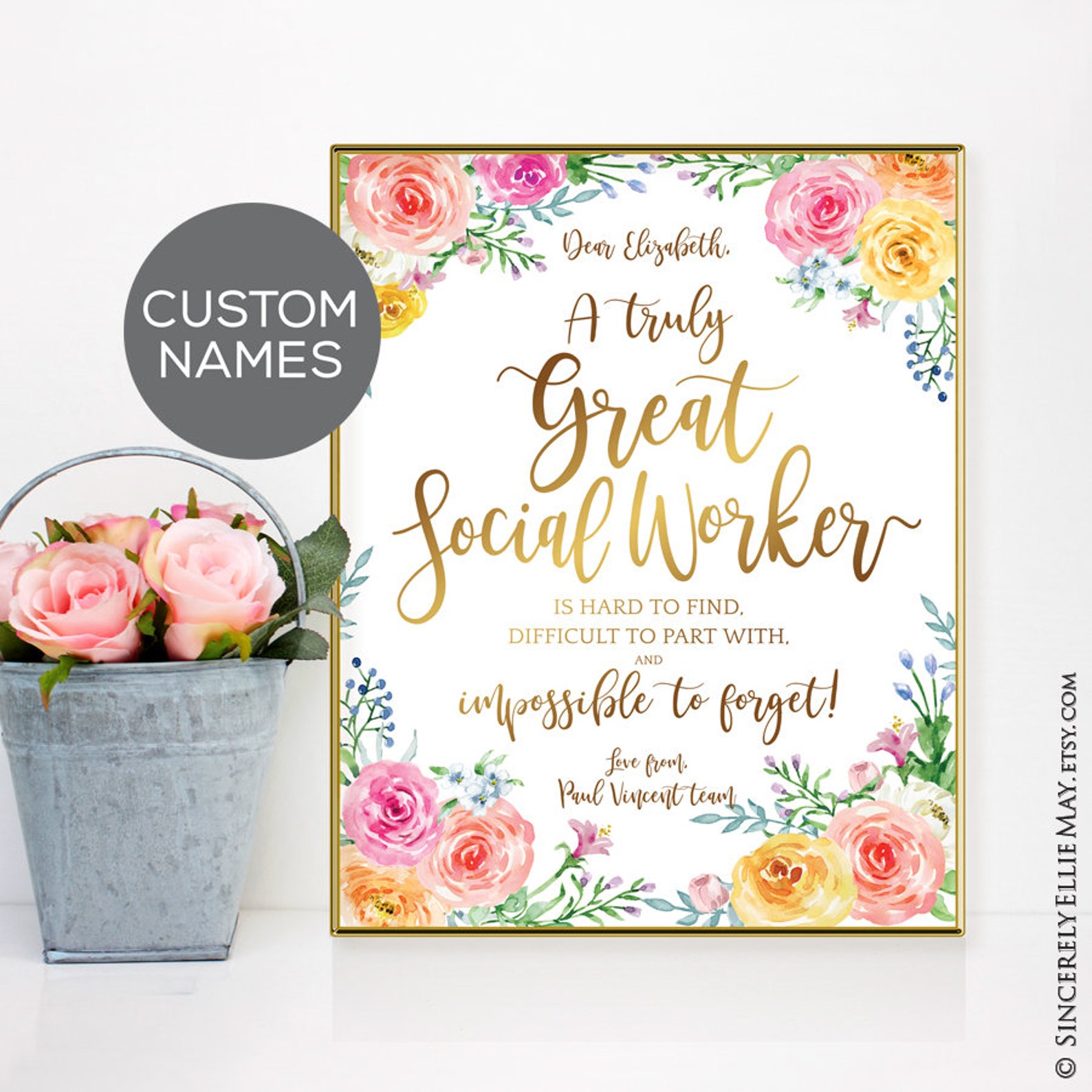 Custom Thank You Social Worker Appreciation Gifts for Women ...