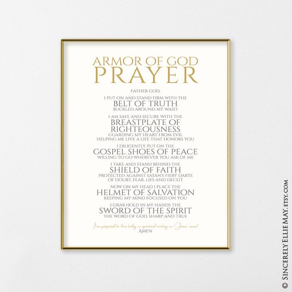 Armor of God Christian Spiritual Warfare Prayer Wall Art - Etsy