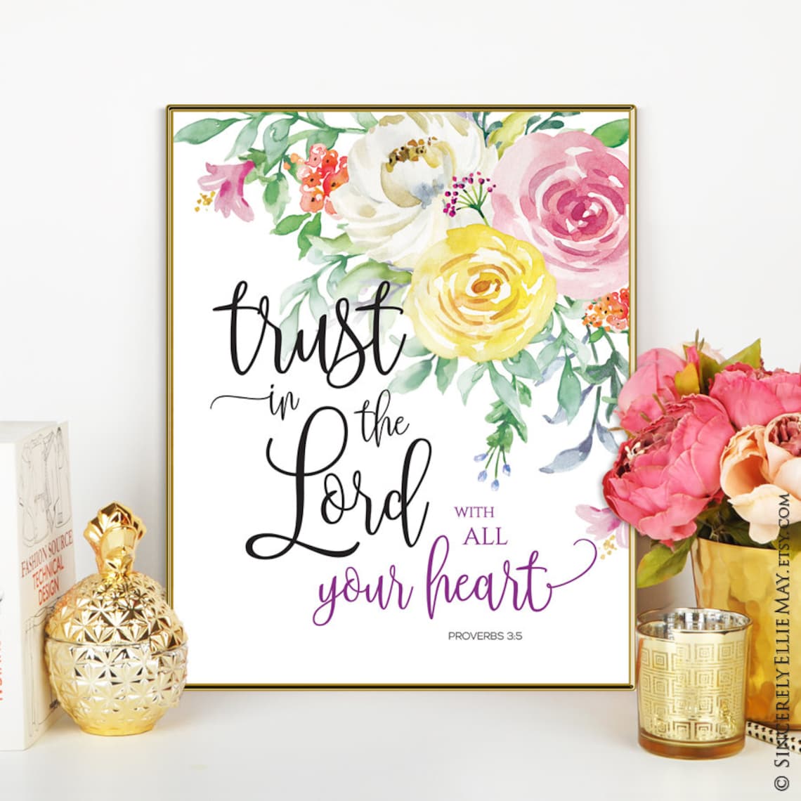 Trust in the Lord With All Your Heart Poster Proverbs 3 - Etsy Australia