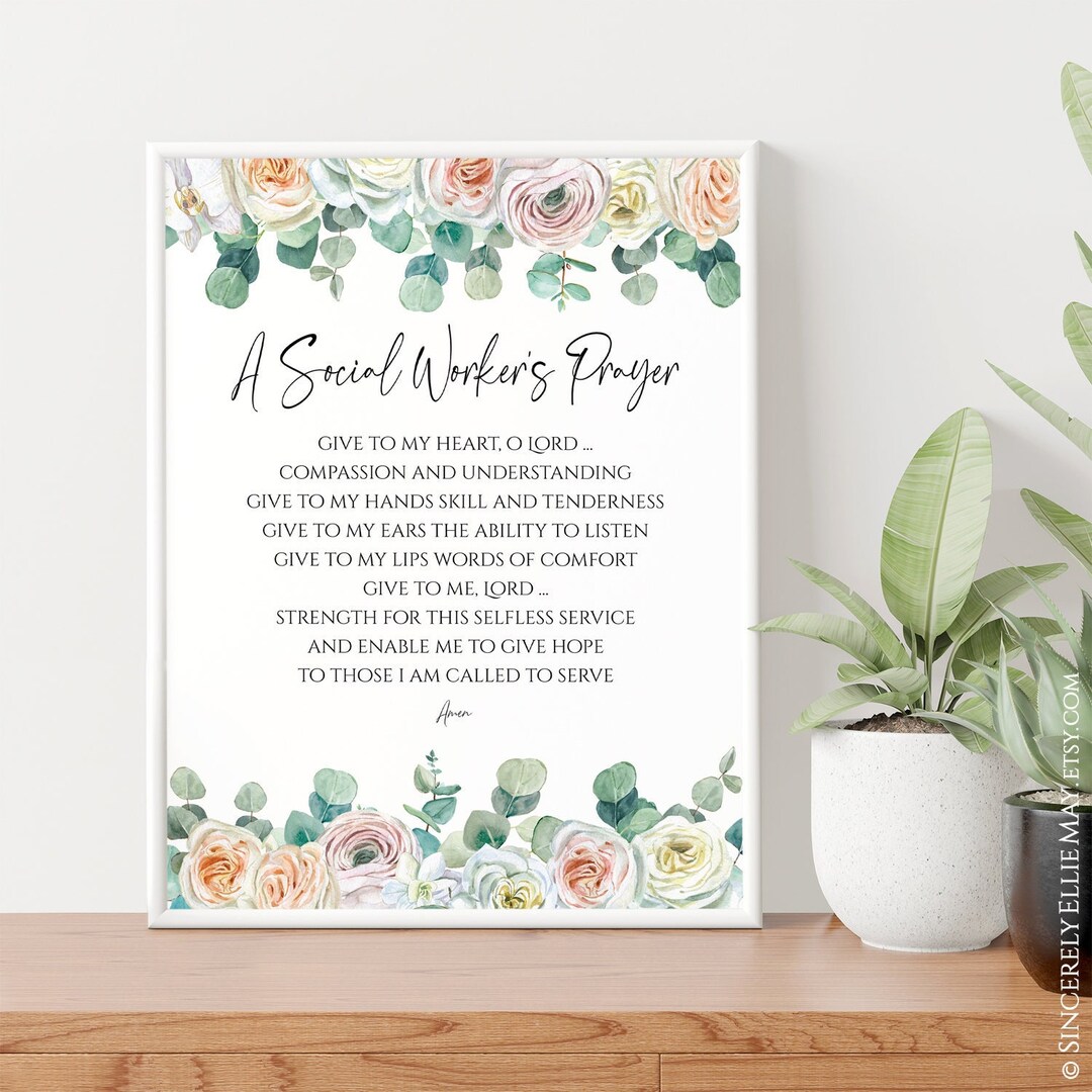 Social Worker Graduation Gifts Office Wall Art Decor Christian ...