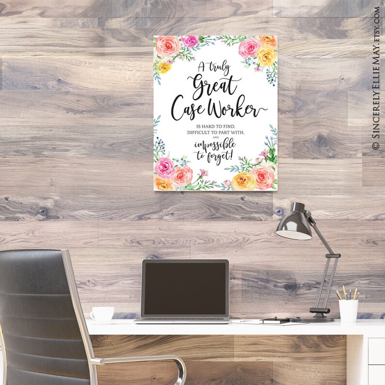 Case Worker Gift Wall Art, Office Appreciation Printable Gifts Perfect ...