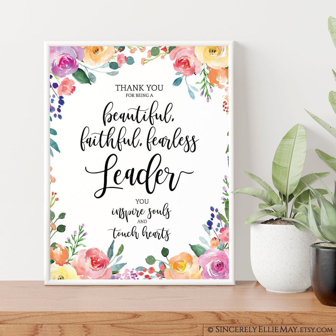 Leadership Appreciation Wall Art and Card Printable Gift for Her ...