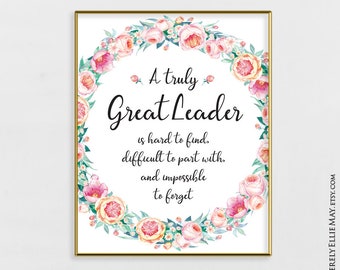 Leadership Gifts Appreciation Leader Wall Art | Etsy