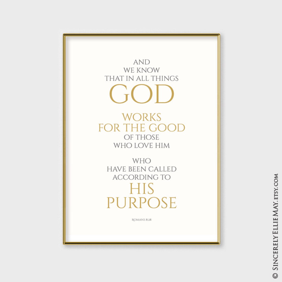 Romans 8 28 Spiritual Wall Art Decor Bible Study Memory Verse - Etsy UK