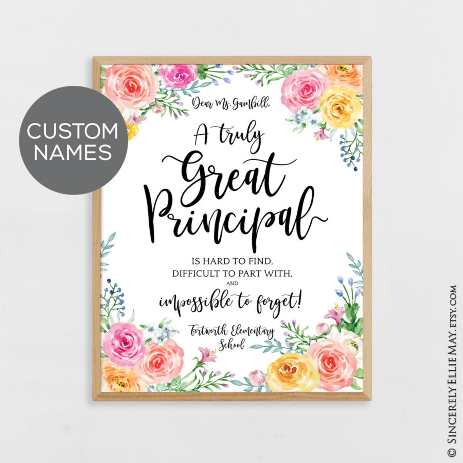 Principal Retirement Gifts - Custom Appreciation Sign Printable ...