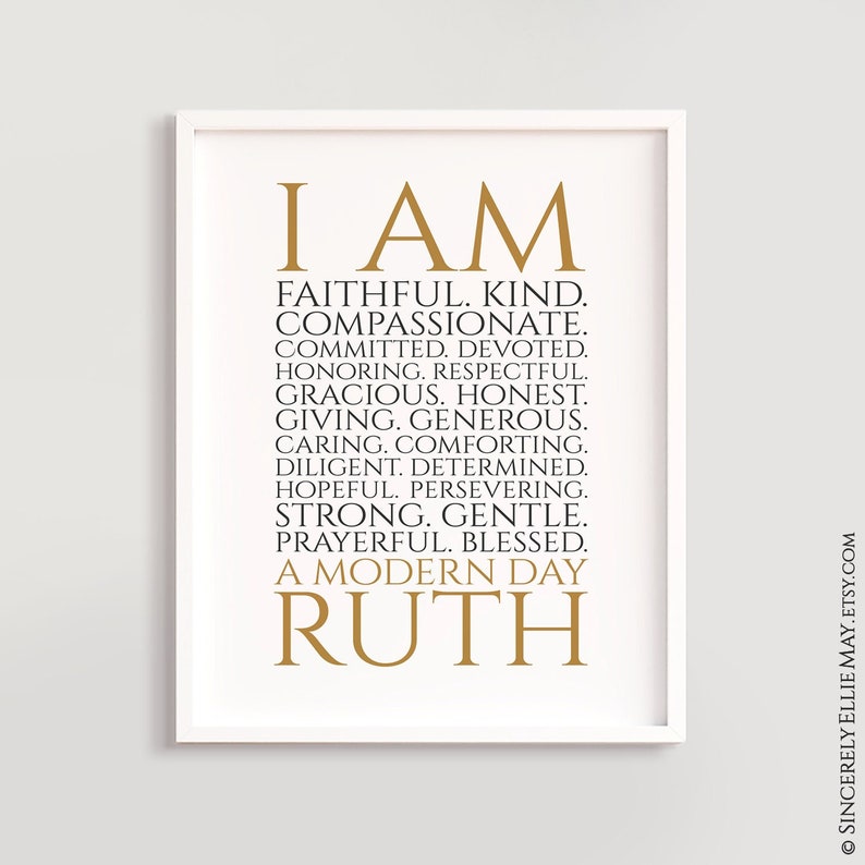 Ruth Modern Day Biblical Woman Wall Art Gift Printable - Christian ...
