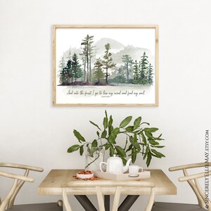 John Muir Forest Quote Wall Art Gift for the Nature Lover - Fathers Day ...