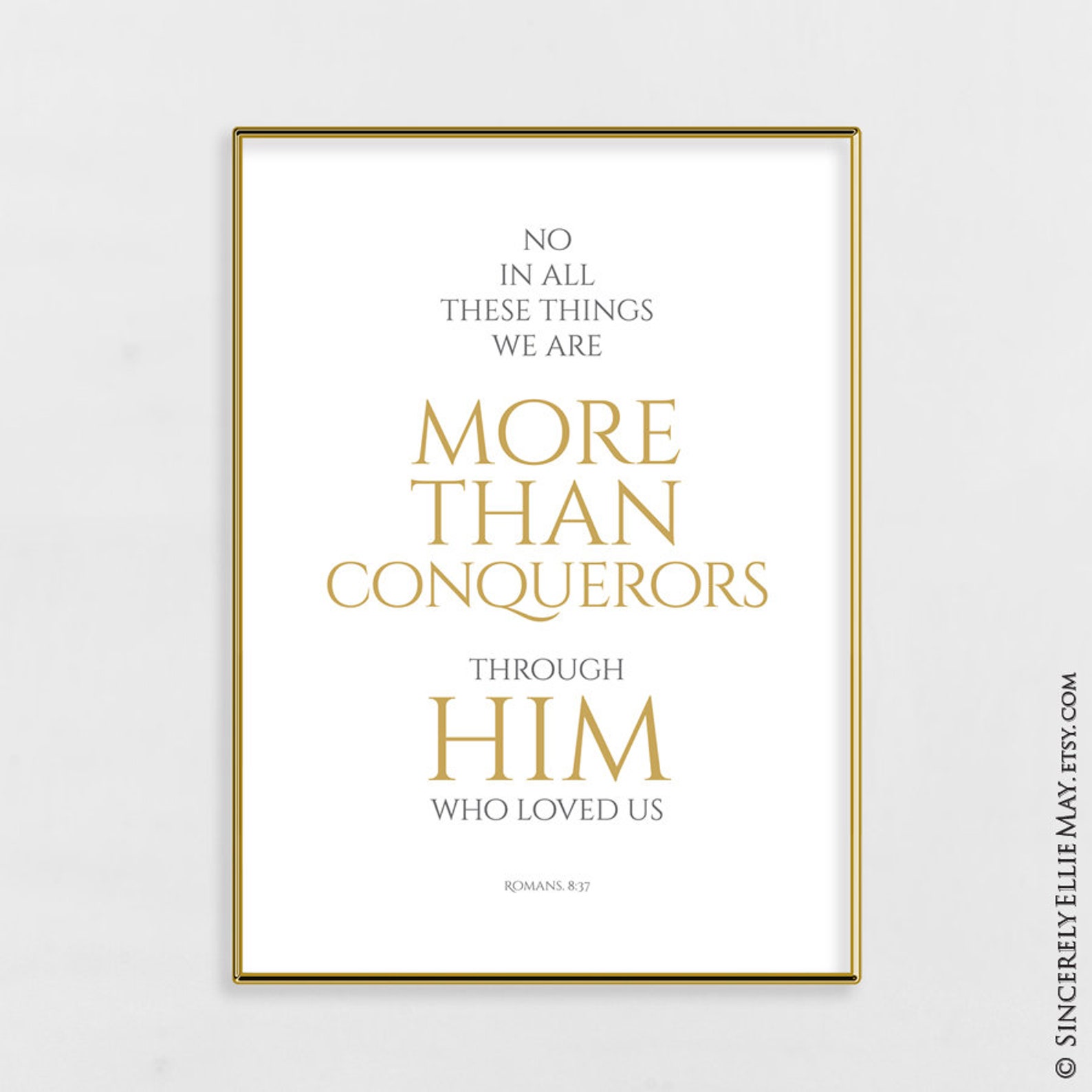 Romans 8 37 More Than Conquerors Scripture Wall Art Digital | Etsy