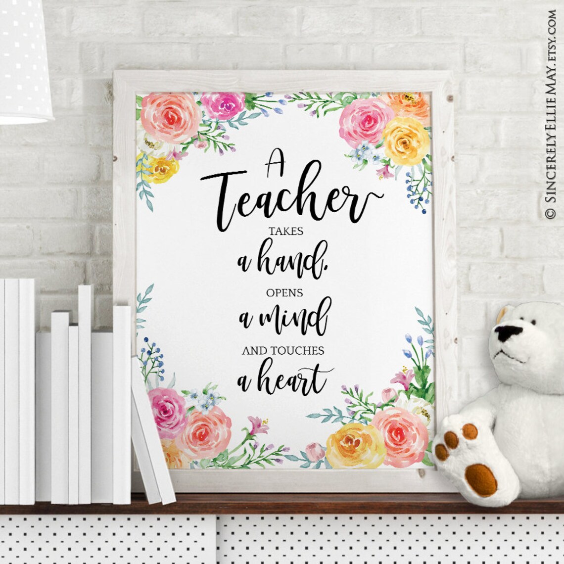 Teacher Appreciation Gifts A Teacher Takes A Hand Quote | Etsy