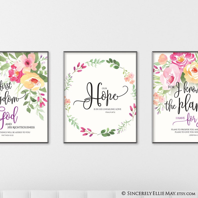 Christian Hope Wall Art Decor Posters Set of 3 Bundle YOU - Etsy