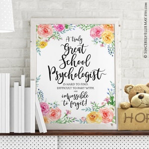 School Psychologist Appreciation Gifts - Psychology Wall Art Printable ...