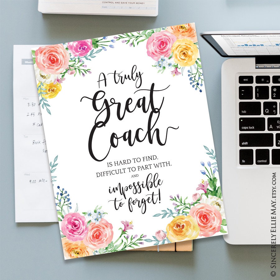 Female Coach Thank You Gifts Appreciation Printable Wall Art | Etsy