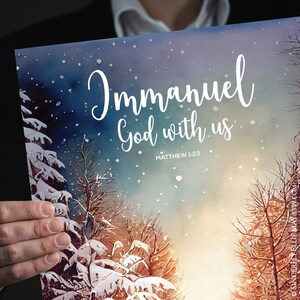 Immanuel God With Us Bible Verse Christmas Printable - Winter Snow ...