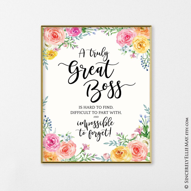 Boss Lady Wall Art Gift A Truly Great Boss is Hard to Find - Etsy