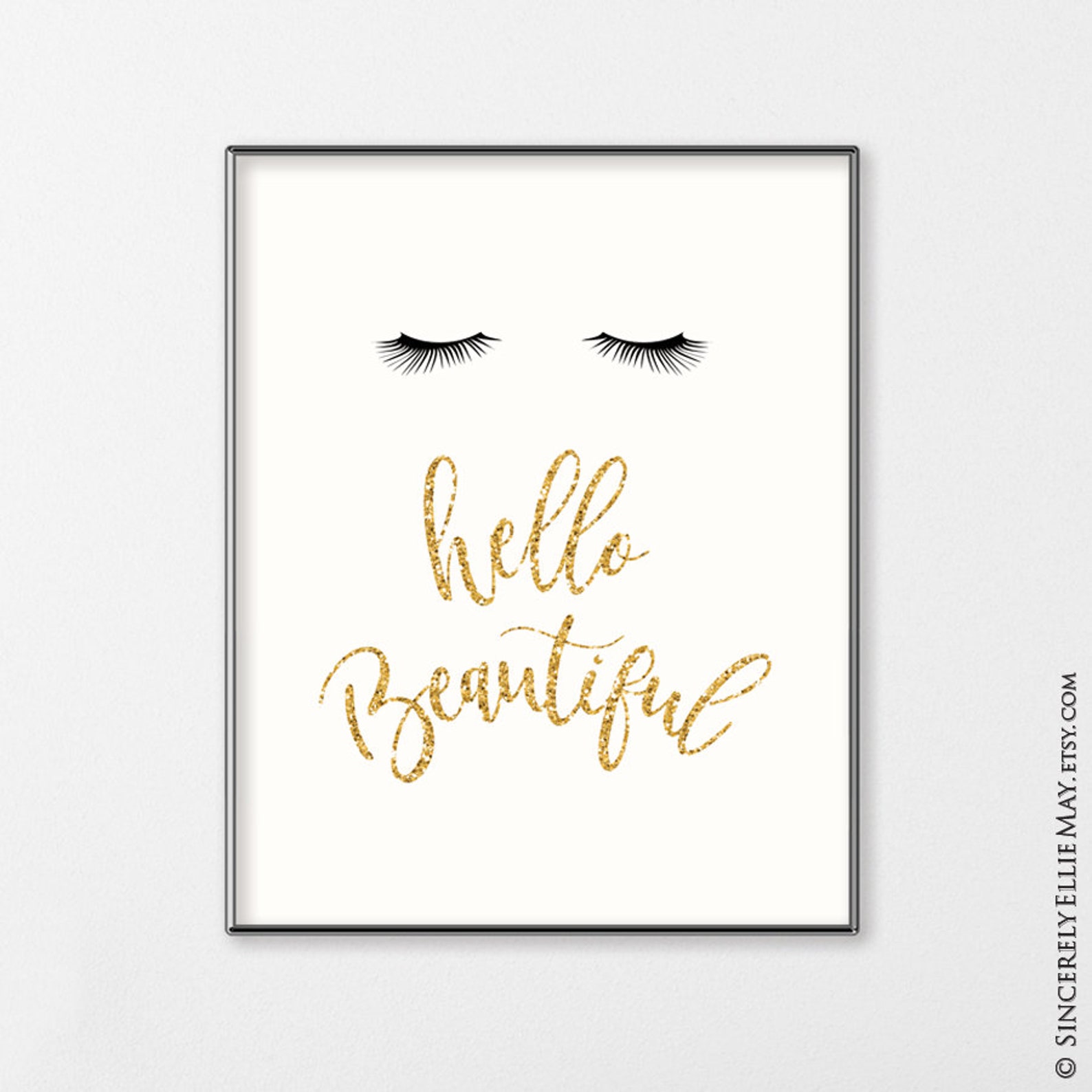 Hello Beautiful Sign Wall Art Glamour Quote Print Perfect - Etsy Australia
