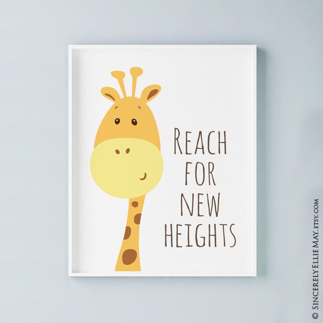 Giraffe Baby Shower Gift and Room Wall Art Decor Safari Animal Poster ...
