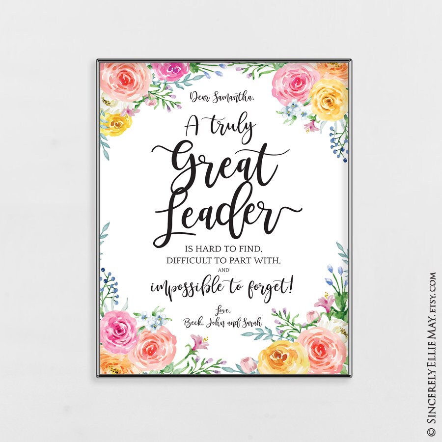 Leadership Gifts Appreciation - Leader Wall Art Personalization Quotes ...