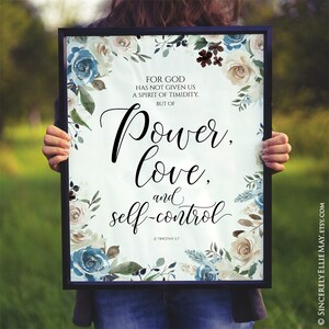 2 Timothy 1:7 Bible Wall Art Christian Download - Spirit of Power, Love ...