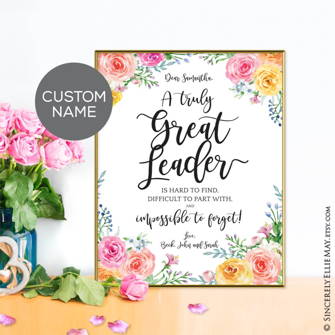 Leadership Gifts Appreciation - Leader Wall Art Personalization Quotes ...