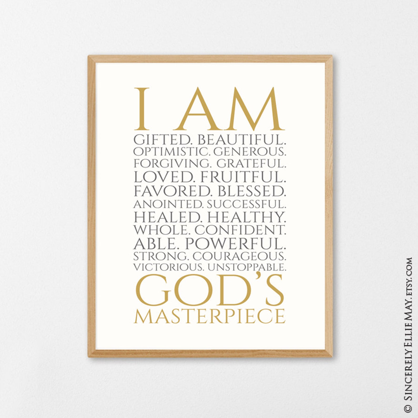 Gods Masterpiece Identity in Jesus Christ Positive Mind | Etsy Australia