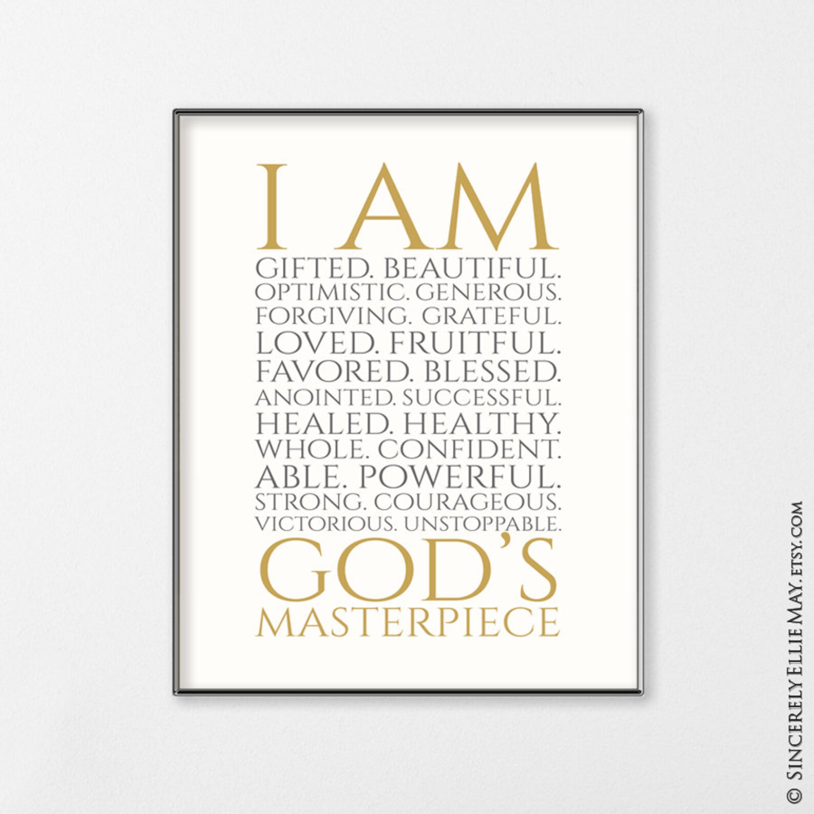 Gods Masterpiece Identity in Jesus Christ Positive Mind | Etsy Australia
