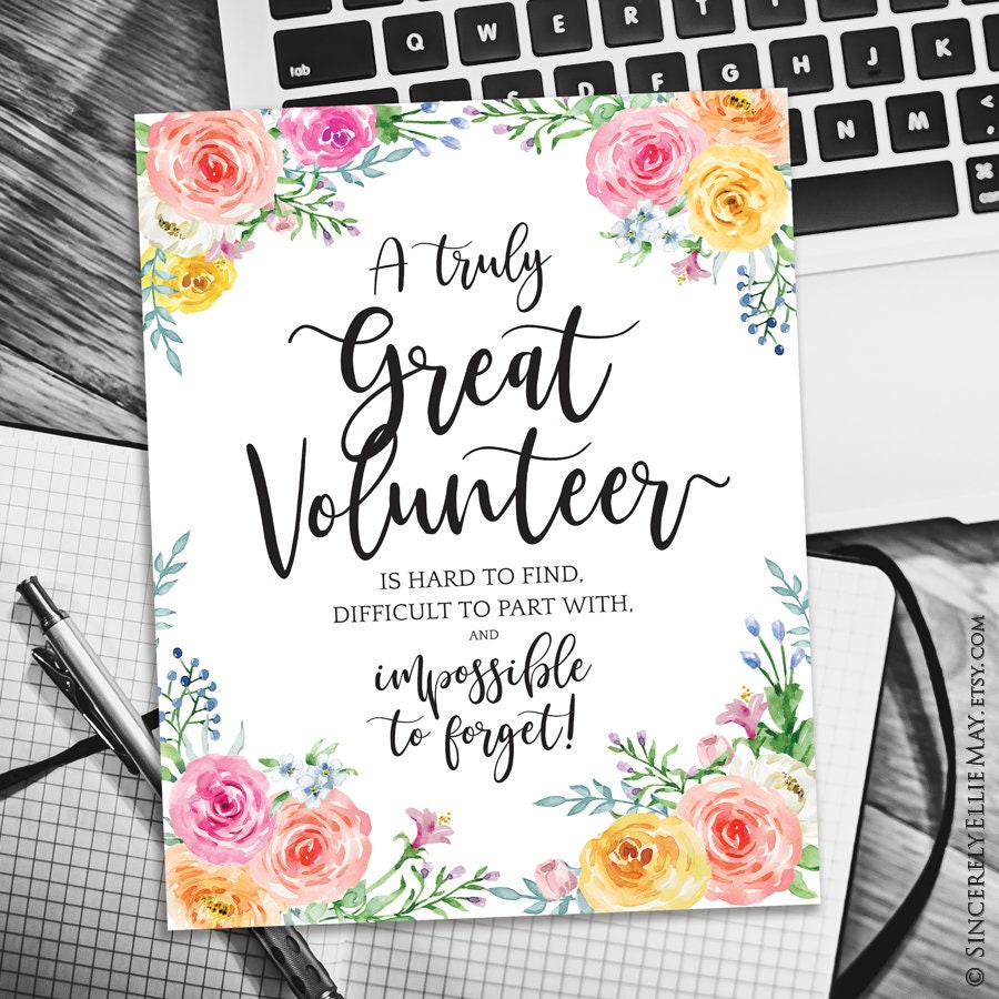 Volunteer Gifts of Appreciation Thank You Printable Gift Wall - Etsy ...
