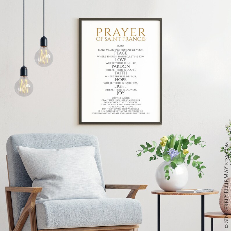Prayer of St Francis Wall Art - Saint Francis of Assisi Social Justice ...