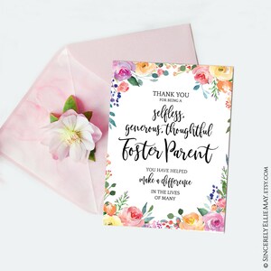 Foster Parent Appreciation Gifts, Great as Foster Care Printable Thank ...