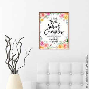 School Counselor Office Wall Decor Printable and Card Gifts - Therapist ...