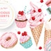 Delicious Dessert Cliparts Doughnuts and Cupcakes Ice Cream Cone ...