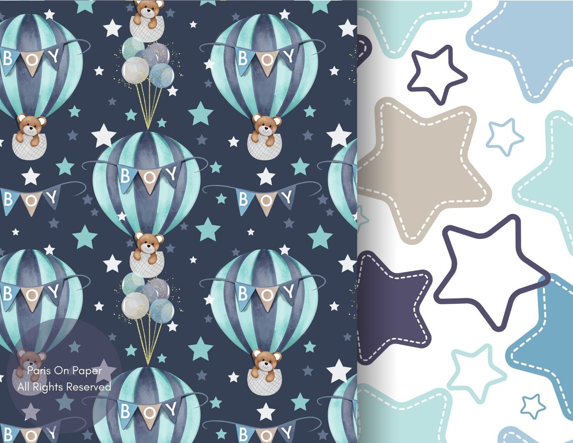 Baby Boy Digital Papers Digital Paper Pack Surface Pattern - Etsy
