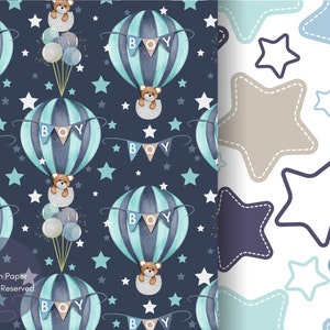 Baby Boy Digital Papers | Digital Paper Pack | Surface Pattern ...